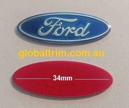FORD oval stick on badge 34mm for steering wheel hubcap decal XD XE ZJ ...
