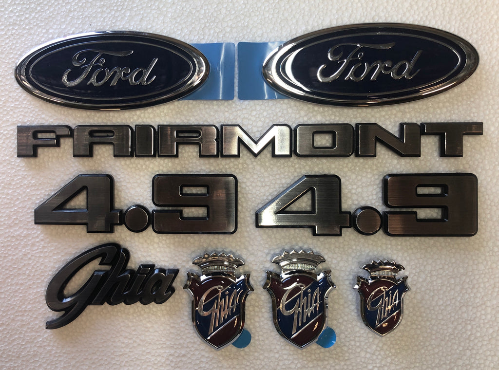 FORD XE BADGE KIT 9 PIECE - FAIRMONT GHIA 4.9 FORD OVAL – GlobalTrim